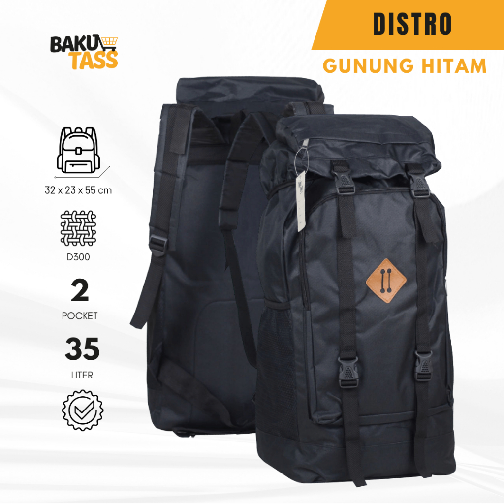 Jual BAKULTASS Tas Backpack Tas Gunung Hitam Berkualitas Desain Distro ...