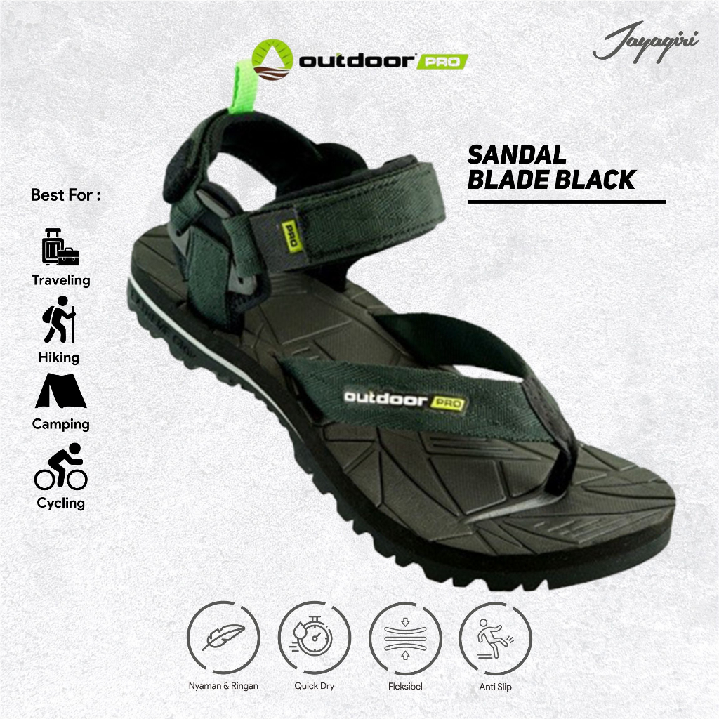 Jual Outdoor Pro Sandal Jepit Gunung Outdoor Pria Blade Black | Shopee ...