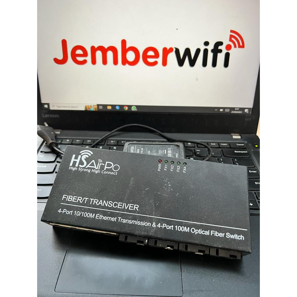 Jual Media Converter 4 Port FO 4 Port LAN Switch Fiber Optic Konverter ...