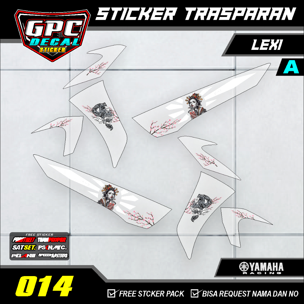 Jual STRIPING TRANSPARAN YAMAHA LEXI VARIASI LIST MOTOR DESAIN SAMURAI ...