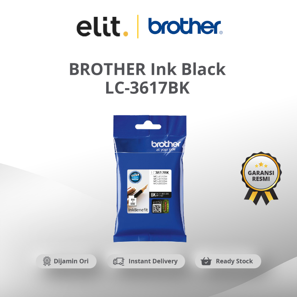 Jual BROTHER LC3617 LC-3617 Black Original [LC3617BK] | Shopee Indonesia
