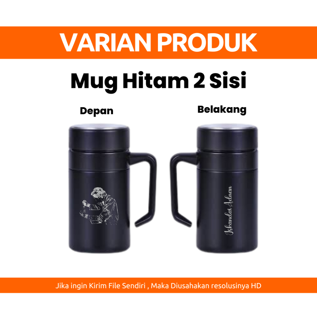 Jual Custom Tumbler Coffee Mug Stainless 400ml (Import Quality) Free ...