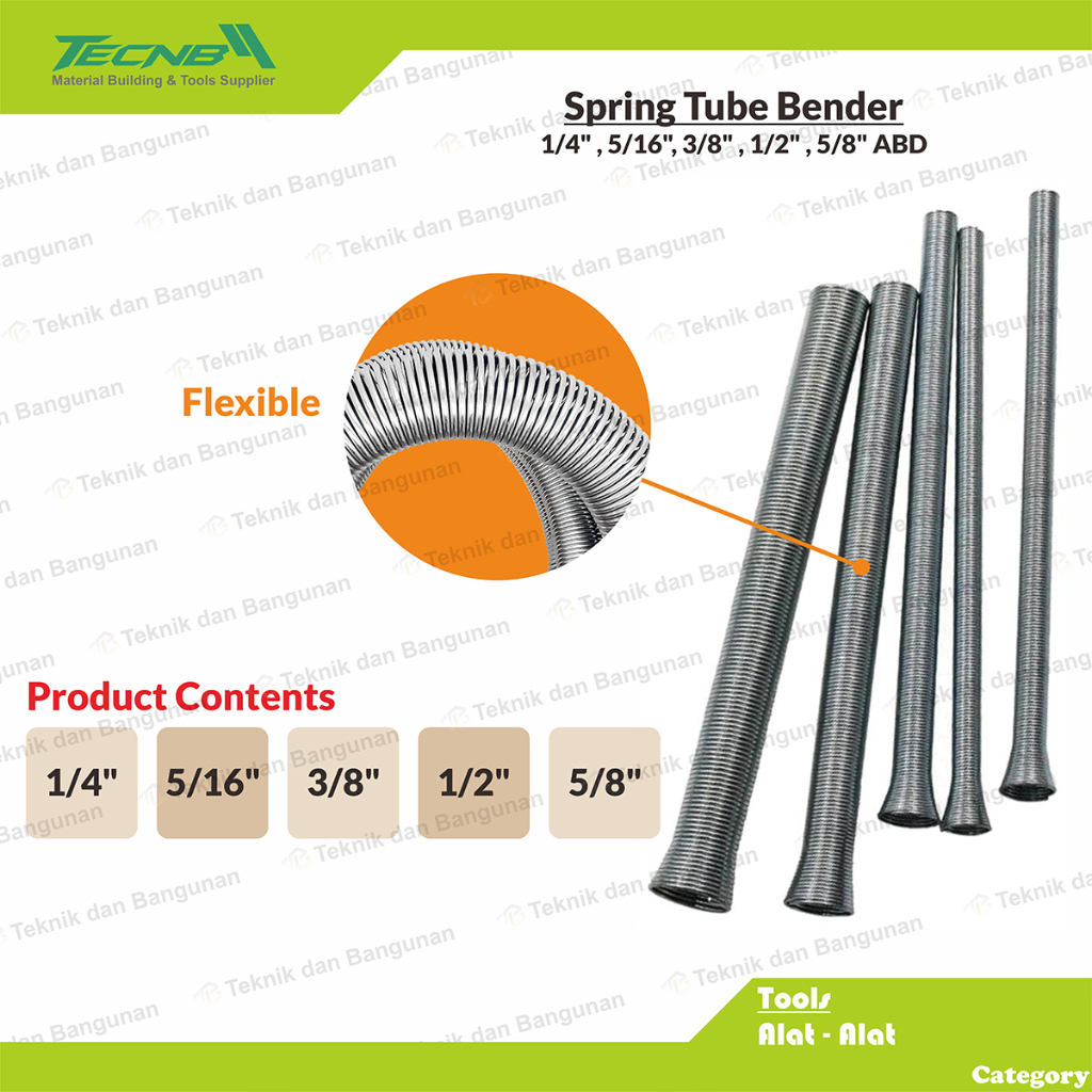 Jual Per Bending Pipa AC Bending Spring Tube Bender 5pcs/set MT0465 ...