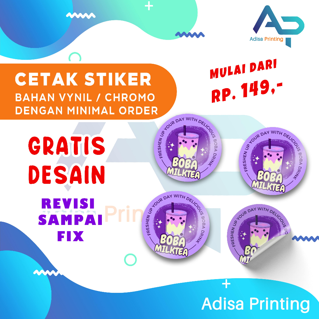 Jual CETAK STICKER MURAH GRATIS DESAIN | LABEL | STIKER BULAT | Shopee ...