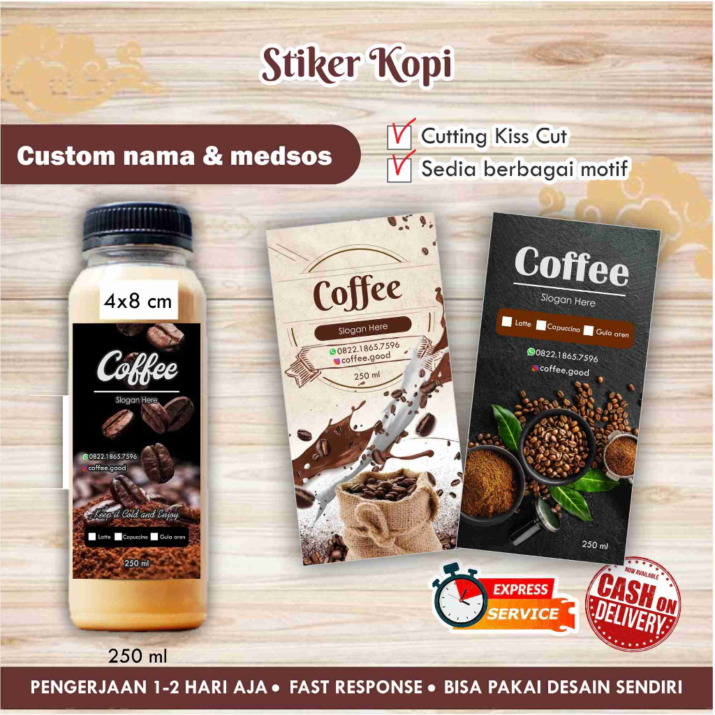 Jual [35 pcs] Stiker minuman Kopi / Coffee cromo / kemasan minuman ...