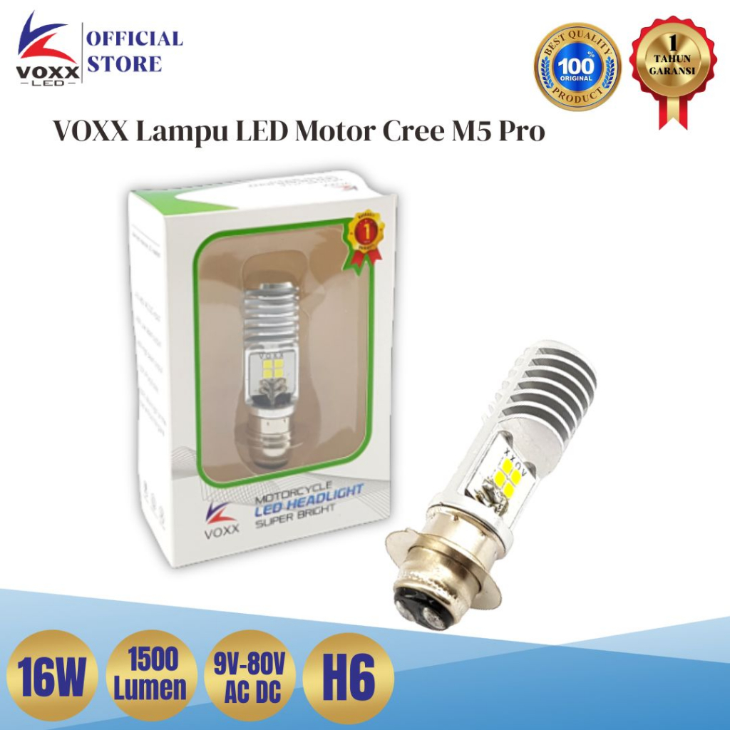 Jual VOXX LED Lampu LED Motor Cree M5 Pro H6 Hi-Lo 8W+8W 4 Mata AC DC ...