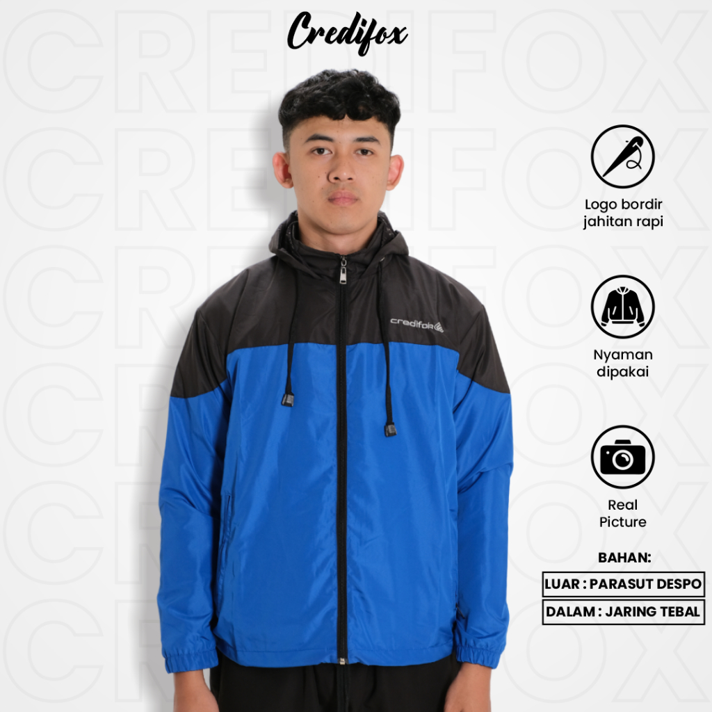 Jual CREDIFOX Jaket olahraga pria parasut despo / jaket parasut pria ...
