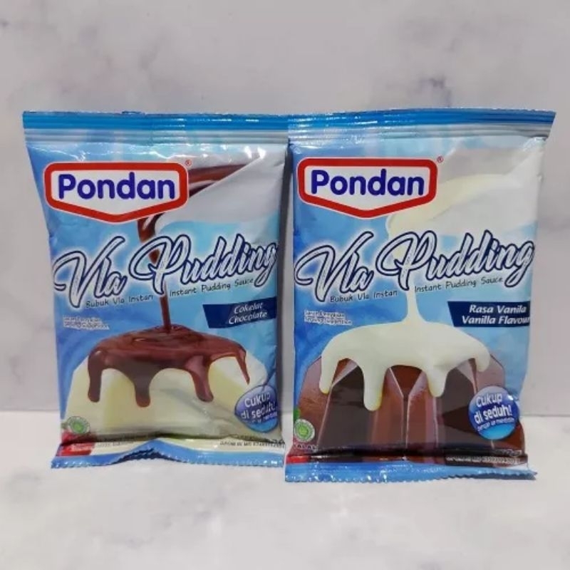 Jual PONDAN VLA PUDDING VANILA & COKELAT 50g | Shopee Indonesia