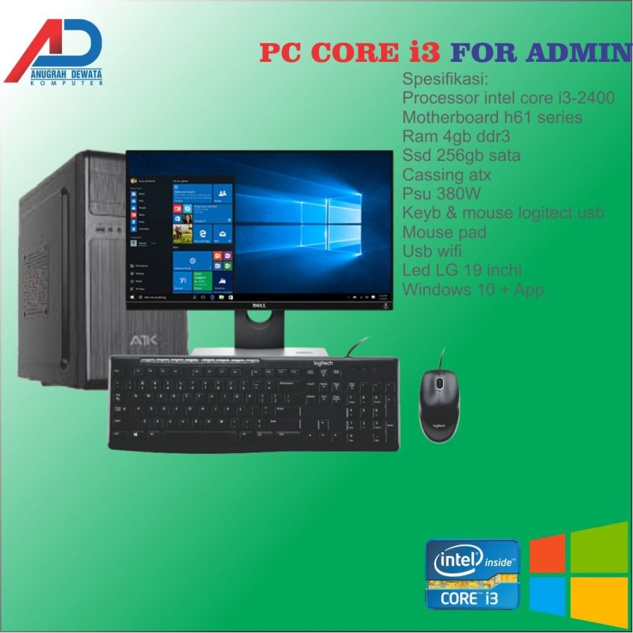 Jual KOMPUTER OFFICE/PC RAKITAN CORE i3 FULL SET | Shopee Indonesia