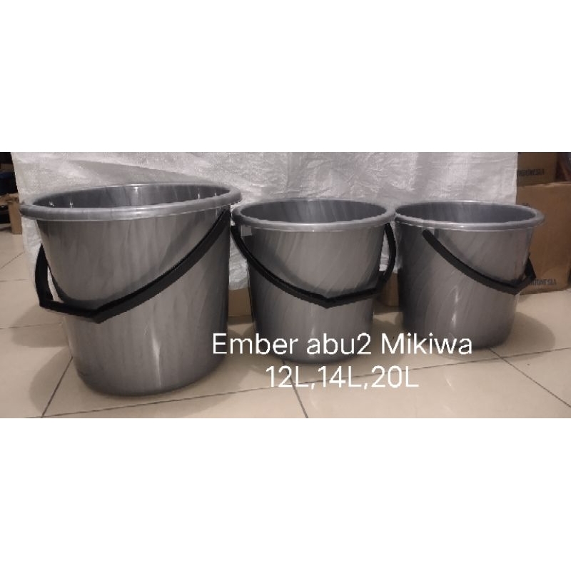 Jual Ember Abu2 Mikiwa 12L,14L,20L /pc | Shopee Indonesia