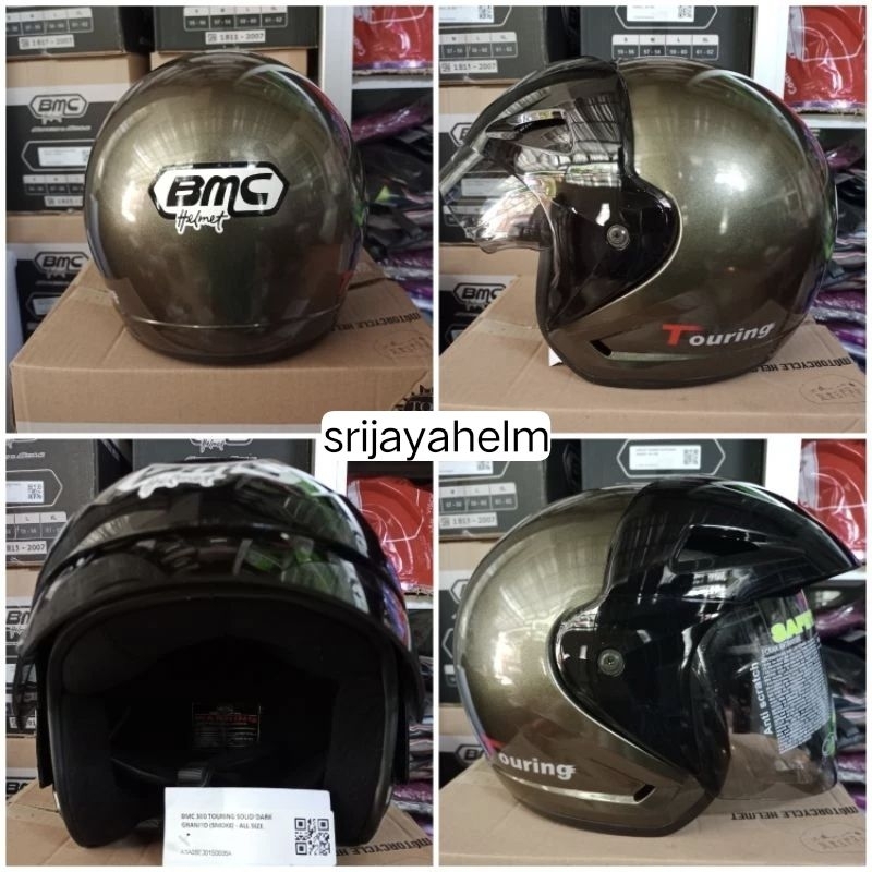 Jual HELM BMC Touring Hitam DAN HITAM DOFF SNI PULL WARNA | Shopee ...