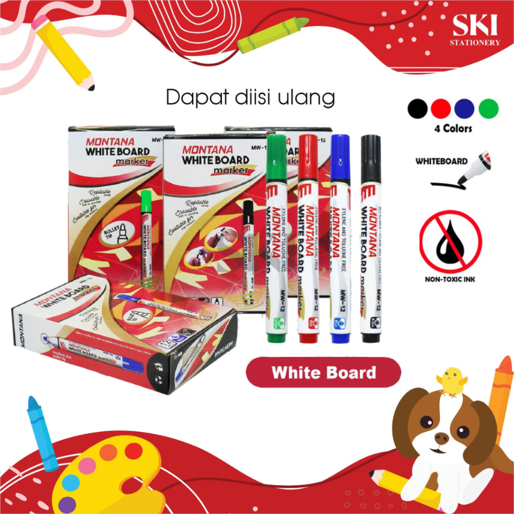 Jual ECERAN 1 PCS Spidol Whiteboard Montana / Spidol Papan Tulis ...