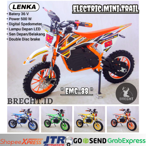 Jual Motor Trail Electric Bike Trail Listrik Lenka E-MC 88 / EMC 88 & EMC 11 Lenka 500 Watt ...
