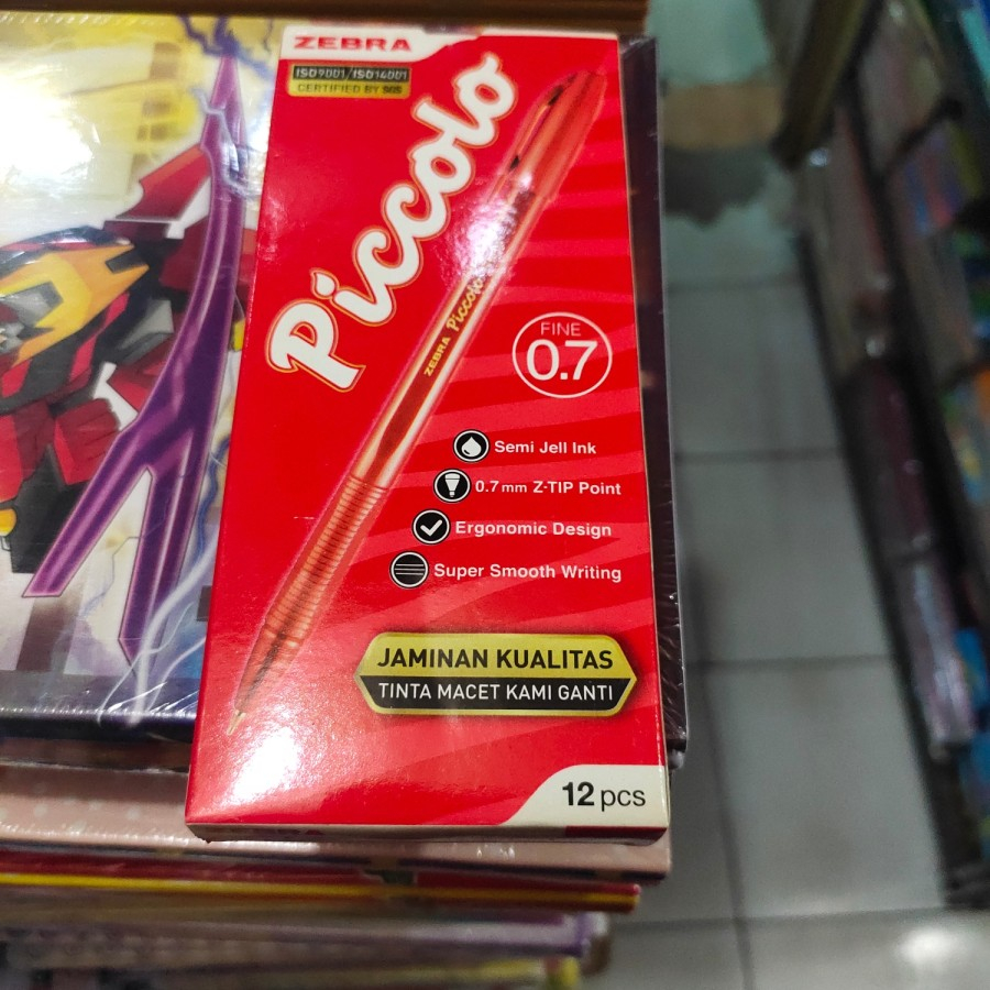 Jual zebra pulpen piccolo 0,7 red / lusin | Shopee Indonesia