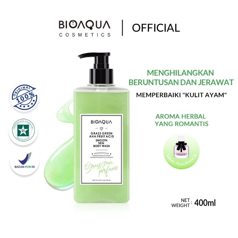 Jual BIOAQUA Grass Green AHA Fruit Acid Smooth Skin Body Wash | Shopee ...
