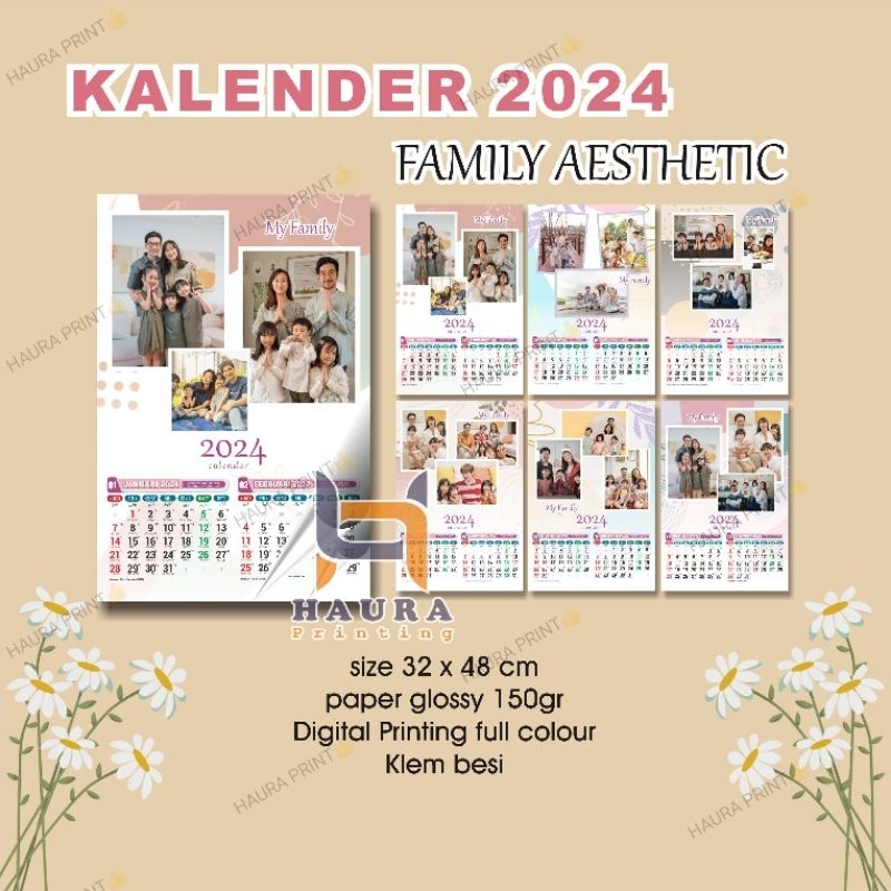 Jual Kalender 2024 custom, 2 Bulan 6lembar | Shopee Indonesia