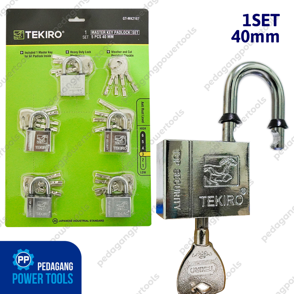 Jual TEKIRO Gembok Master Key 40 mm Set 5 pcs Kunci Pagar Rumah Padlock ...