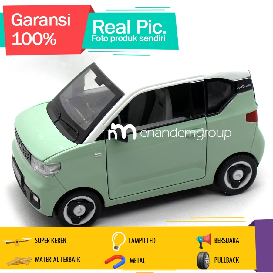 Jual Diecast Mainan Mobil Listrik Wuling Air Ev Besi Metal 1/20 ...