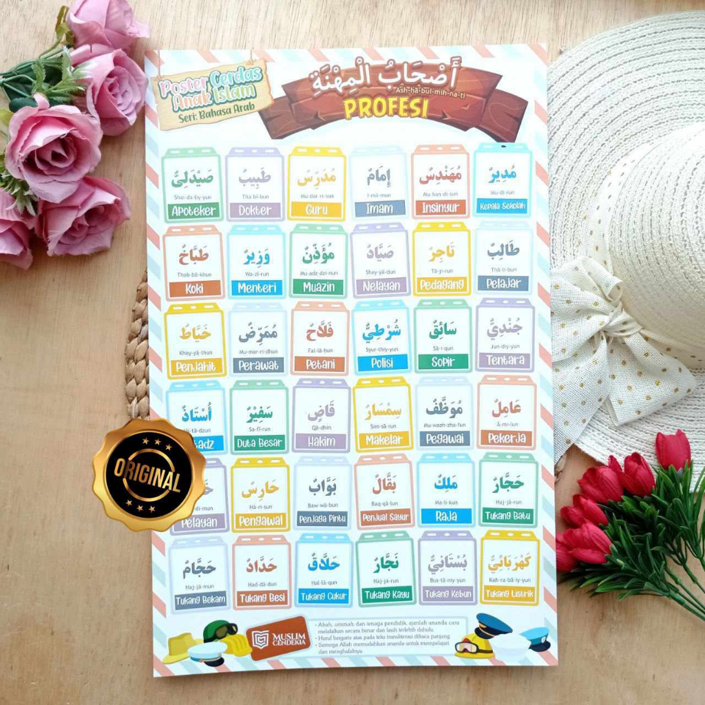 Jual Poster Bahasa Arab Ashabul Minhati Profesi - Muslim Cendekia ...