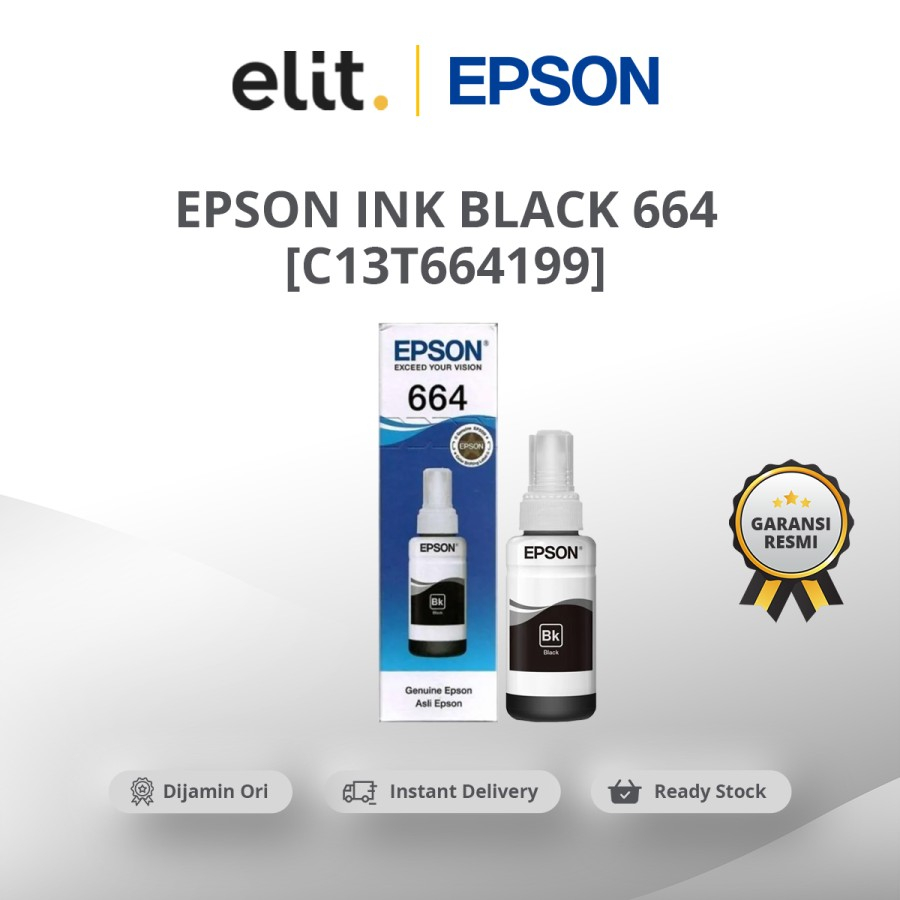 Jual EPSON Tinta 664 Black Original | Shopee Indonesia