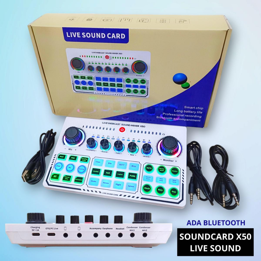Jual Soundcard Live Sound Card X50 Live Audio Mixer Broadcast Recording ...