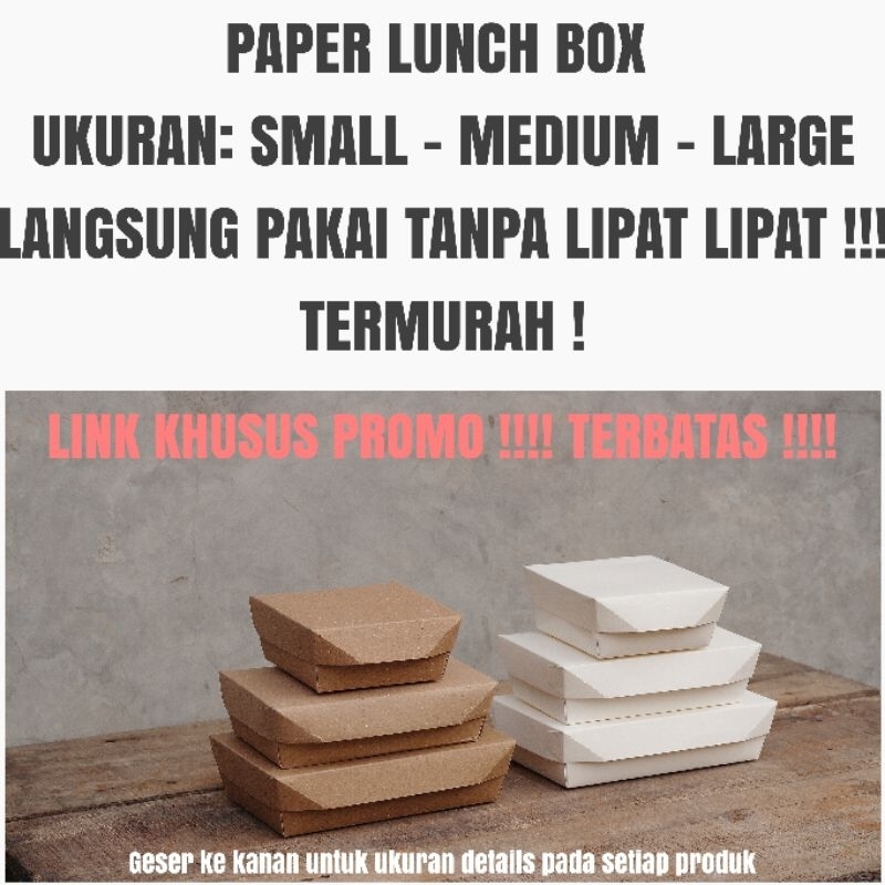 Jual PAPER LUNCH BOX - LUNCH BOX PAPER FOOD GRADE TERMURAH | Shopee ...