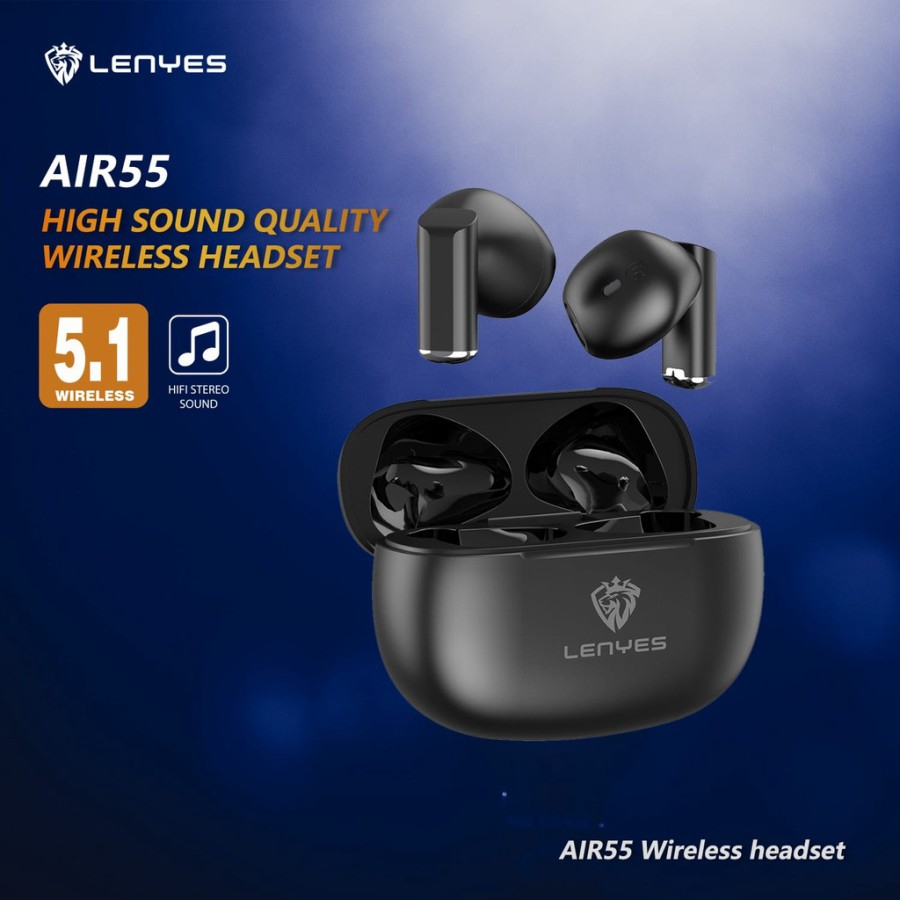 Jual Headset Bluetooth Lenyes Tws Air 55 Wireless 5.1 Earbuds Smart ...