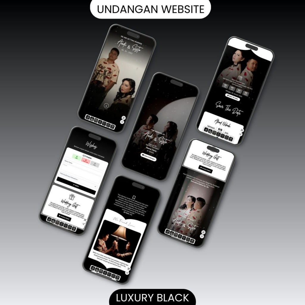 Jual LX-002 | Undangan Digital Website Luxury Black - Undangan Web ...