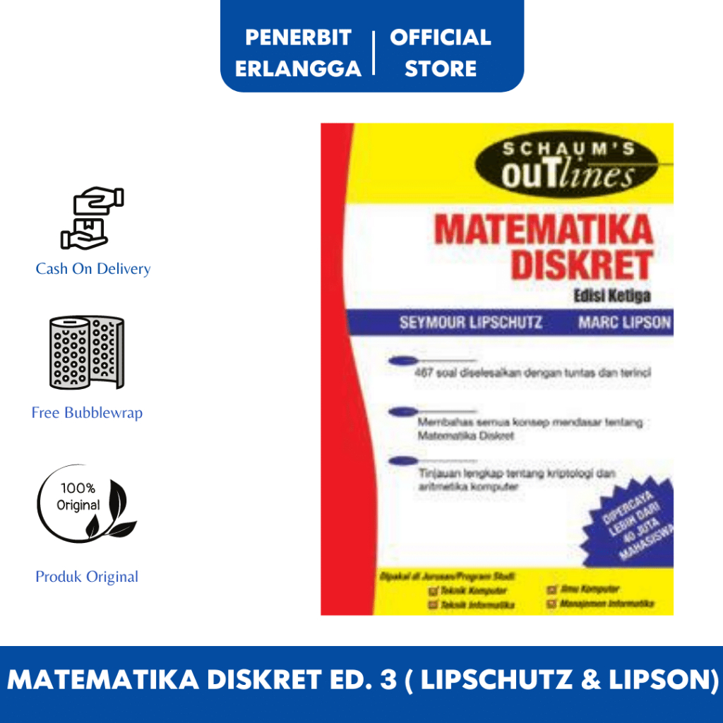 Jual DISKON BUKU ERLANGGA: SCHAUM'S: MATEMATIKA DISKRET EDISI 3 ...
