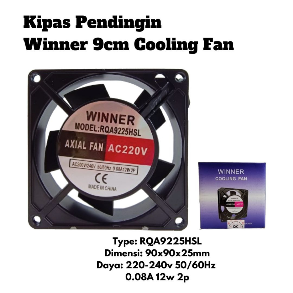 Jual Kipas Pendingin Winner 9cm Cooling Fan AC 9 x 9 x 2.5 cm ...