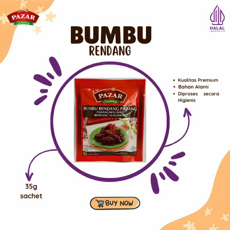 Jual Bumbu Rendang Instan | Pazar (Sachet 35g) | Shopee Indonesia