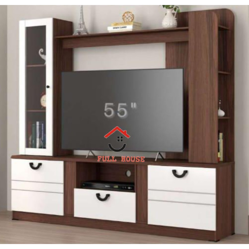Jual Penyekat Ruangan Divider partisi wall Unit Kabinet TV 1 sisi dark ...
