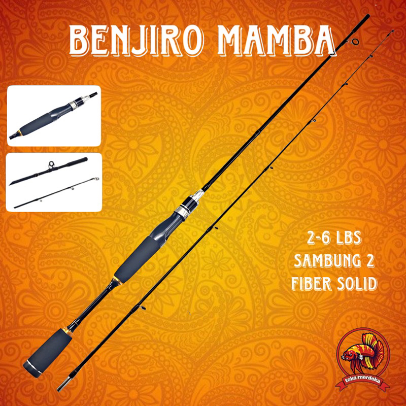 Jual Joran pancing ul ultralight benjiro mamba fiber solid murah kuat line 2-6lb panjang 165 180 ...