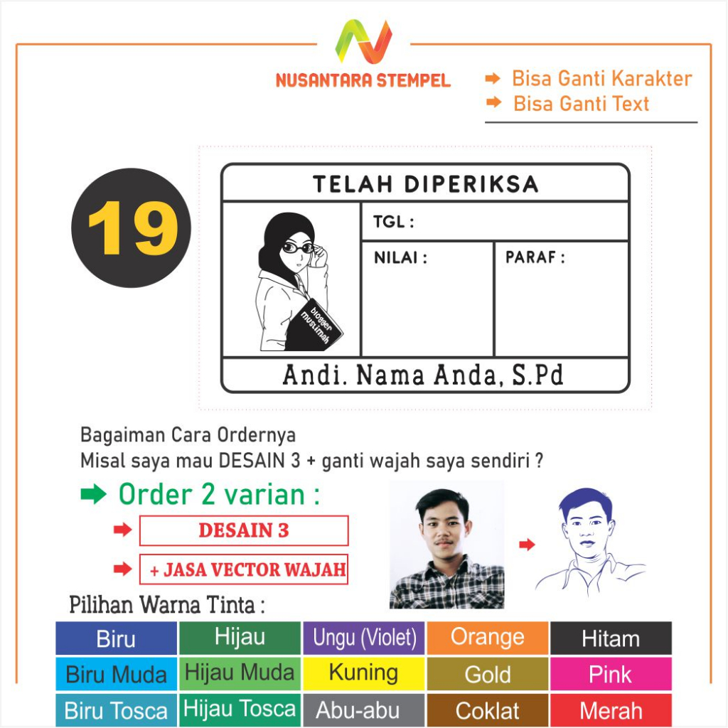 Jual Stempel Nilai Guru SD SMP SMA Stampel Penilaian Cap Koreksi ...