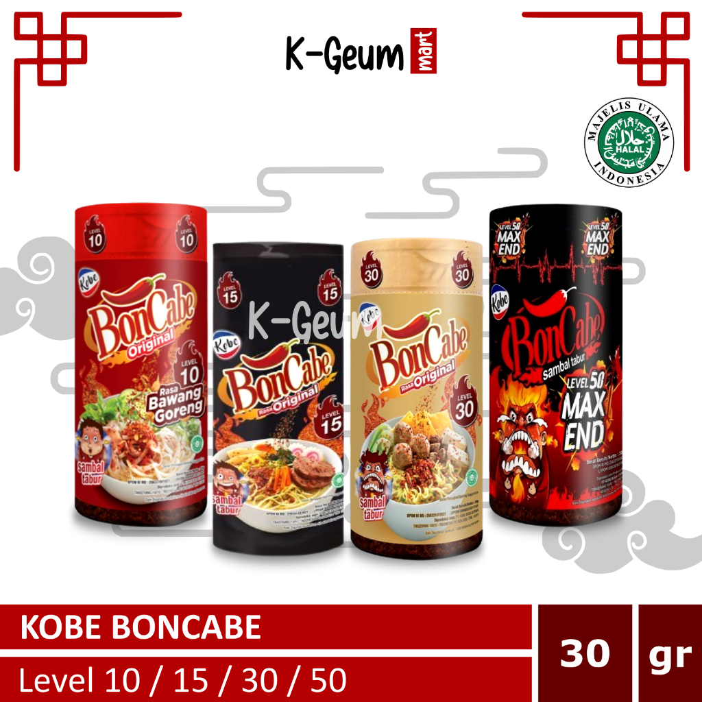 Jual BonCabe Sambal Tabur Bubuk Cabe Botol Level 10, 15, 30, 50 ...