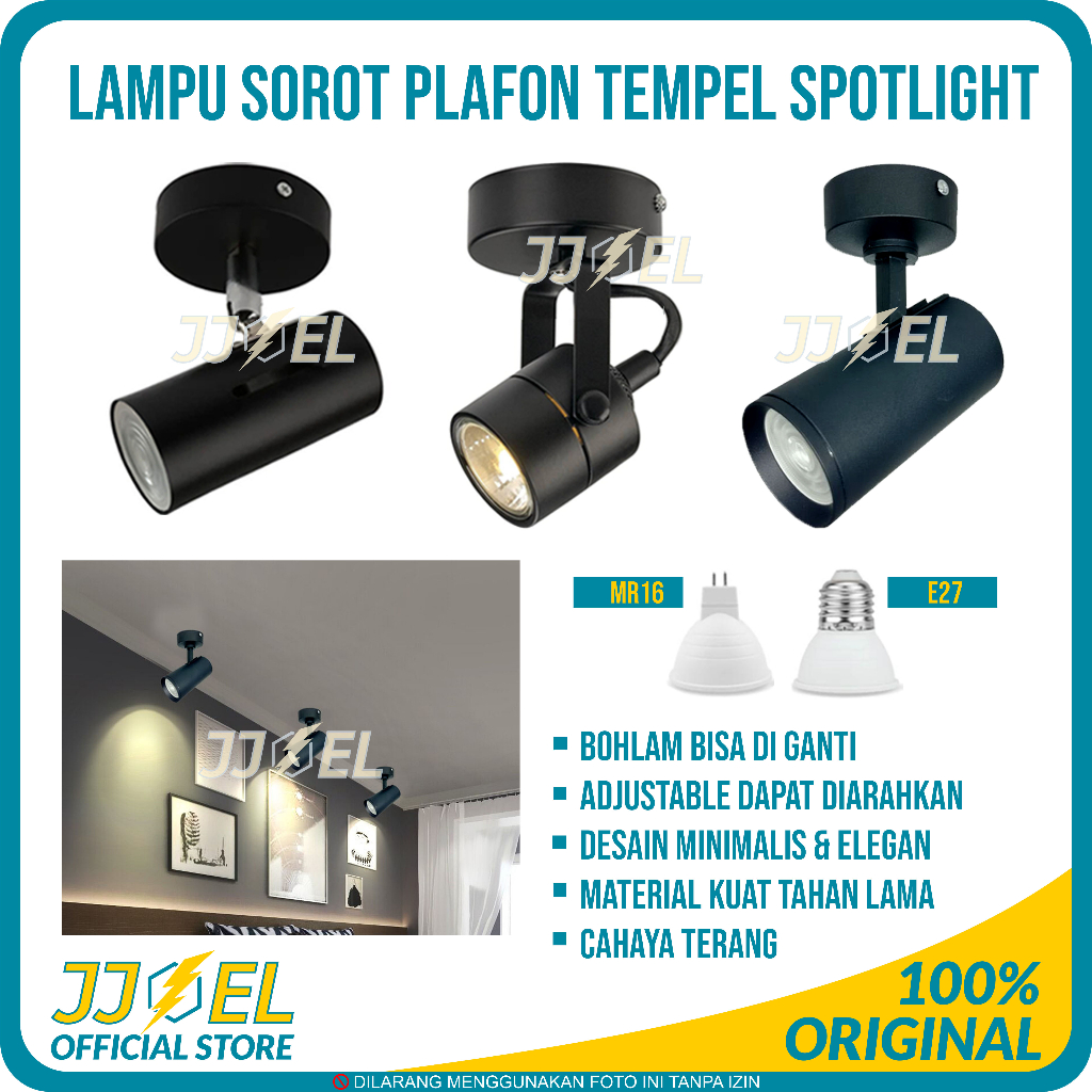 Jual Lampu Sorot LED Plafon Fitting E27 MR16 3 Watt 5 Watt 7 Watt Spotlight Tempel 3W 5W 7W 220V ...