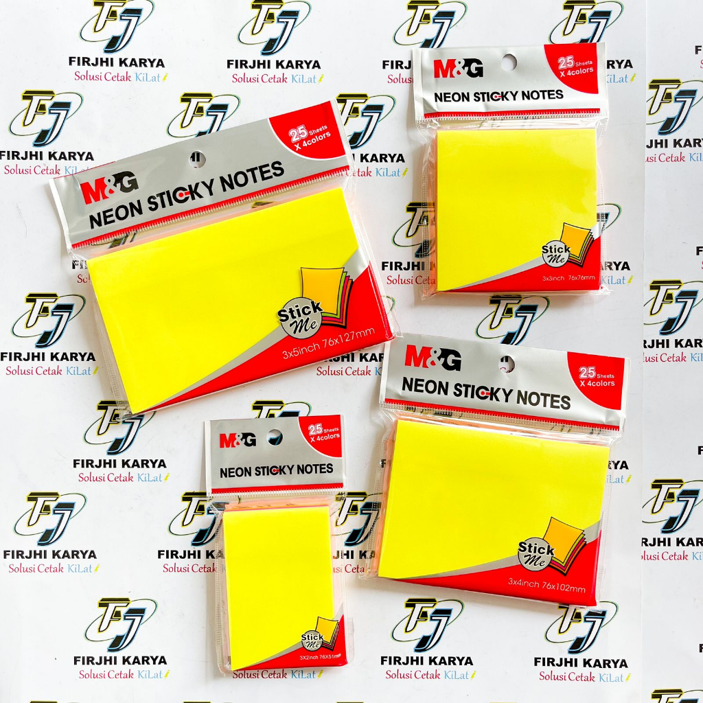 Jual Sticky Notes neon color 4 warna 25 sheets per color - M&G | Shopee ...