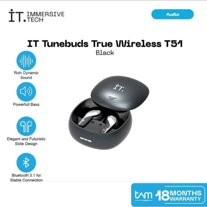 Jual iT T51 Tunebuds True Wireless TWS Bluetooth Headset Eadphone ...