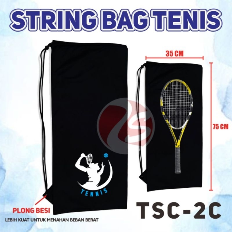 Jual Tas raket tenis lapangan string bag tennis sport tas tenis hitam ...