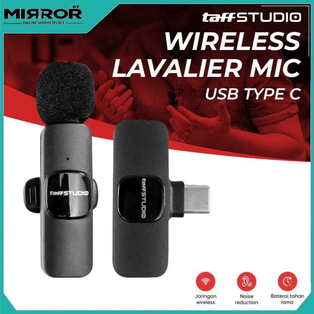 Jual Mikrofon Wireless Lavalier Live & Recording Portable Microphone USB Type C | Shopee Indonesia