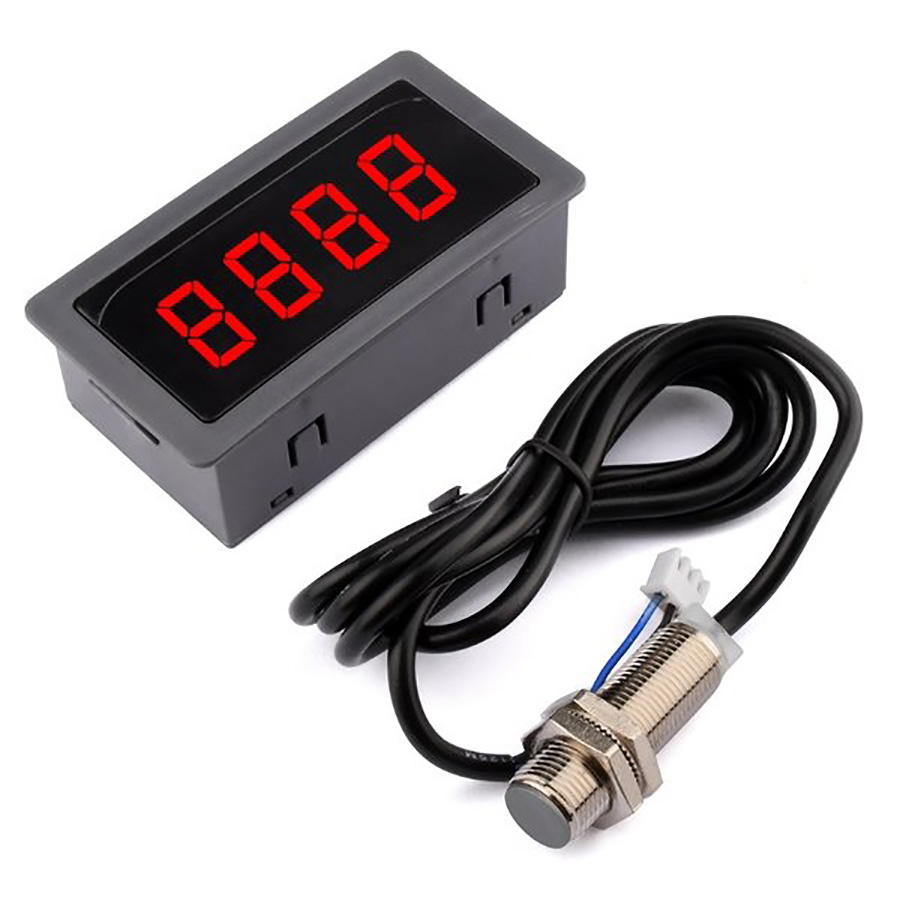 Jual Digital LED Tachometer RPM Speed Meter Proximity Switch Sensor NPN ...