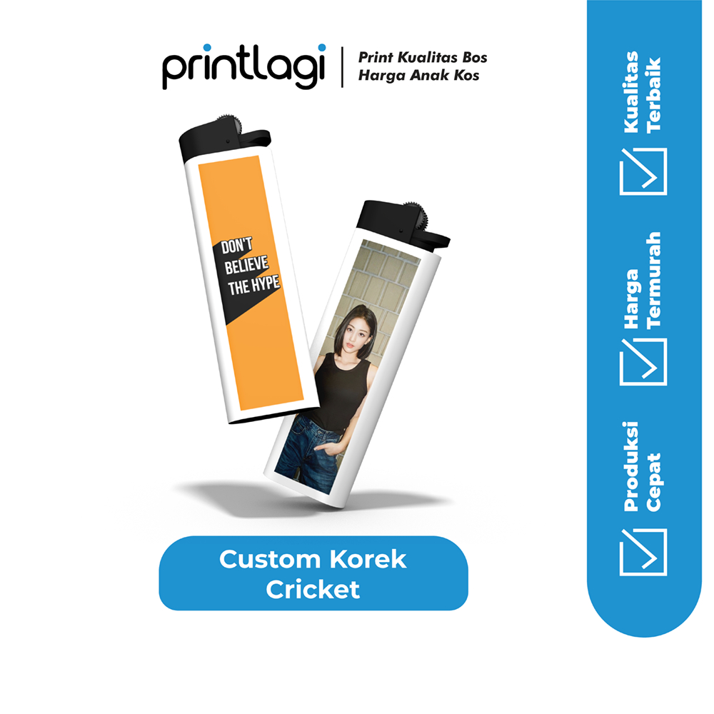 Jual Custom Korek Cricket / Print UV Full Color 1 Sisi / Cetak Korek ...