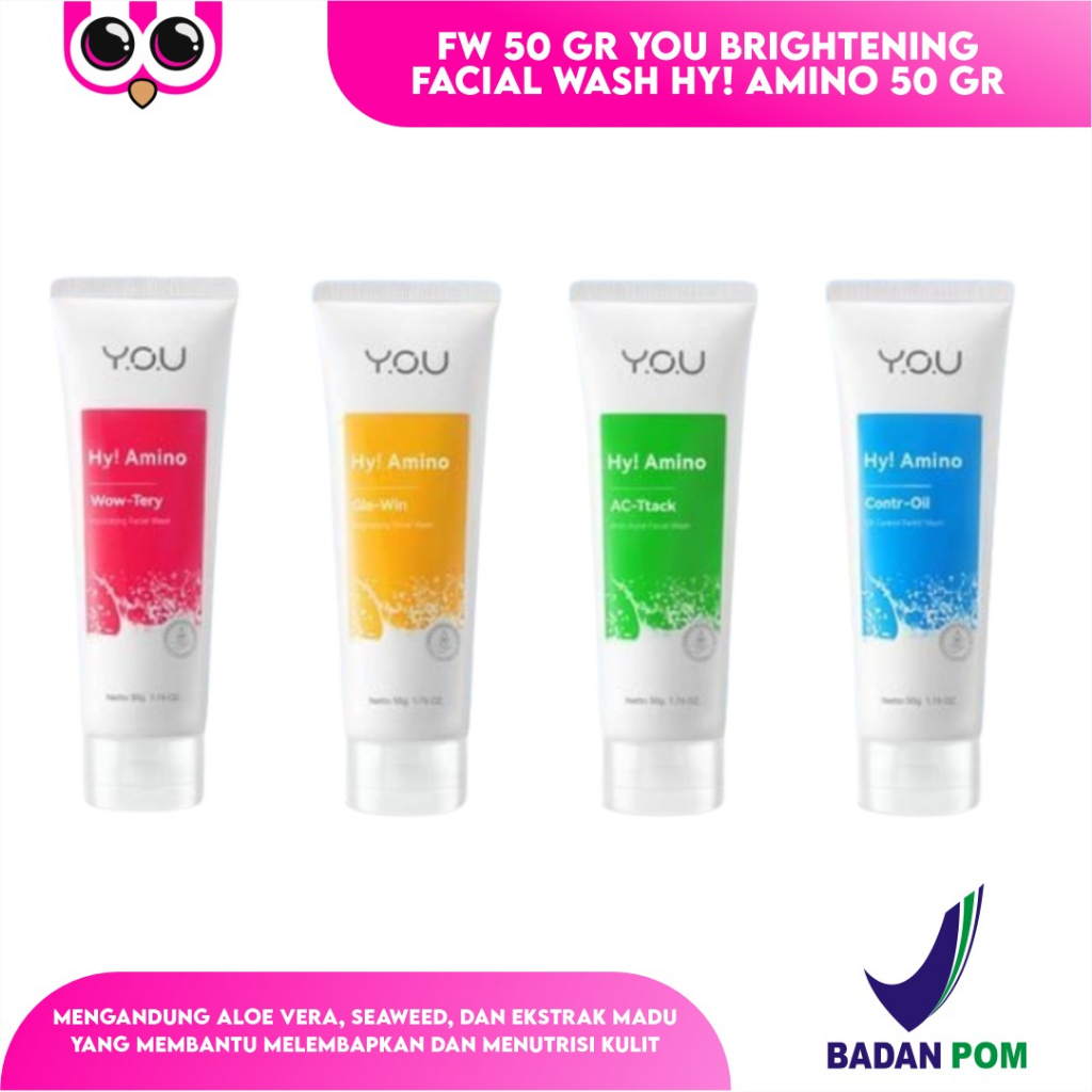 Jual FW 50 GR YOU BRIGHTENING FACIAL WASH HY! AMINO 50 GR FACE WASH ...