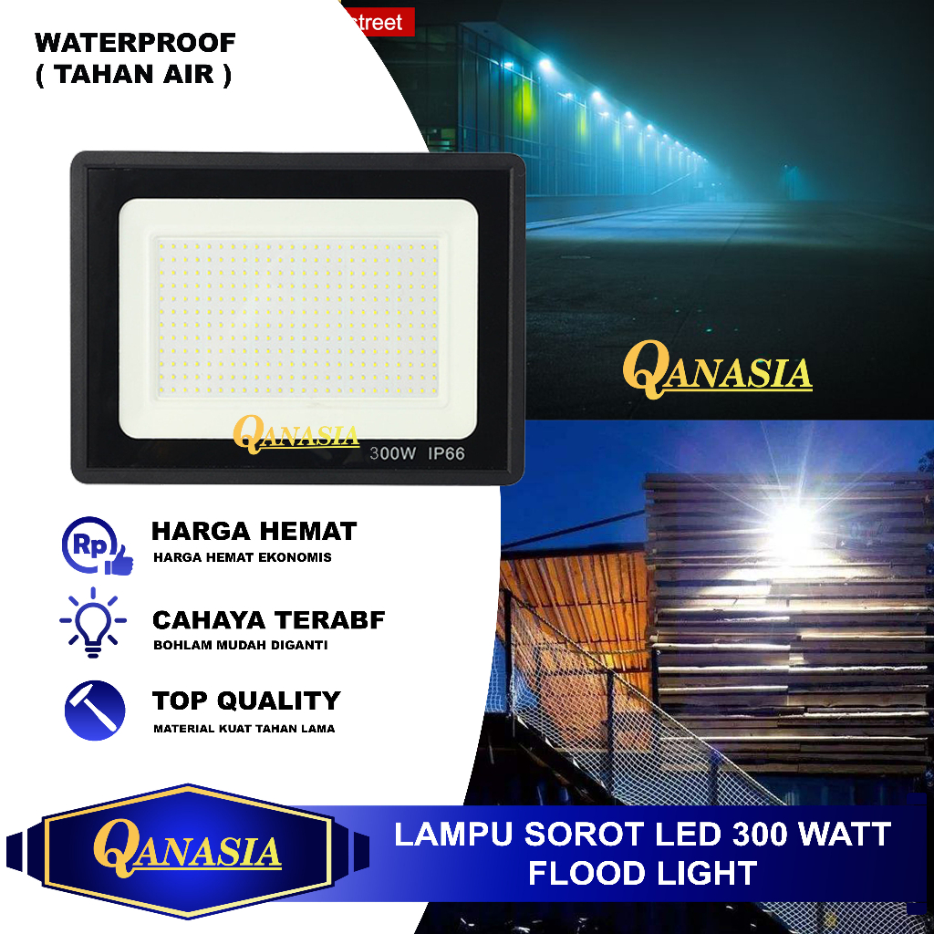 Jual Lampu Sorot LED 300W Flood Light Tembak Outdoor 300 Watt | Shopee Indonesia