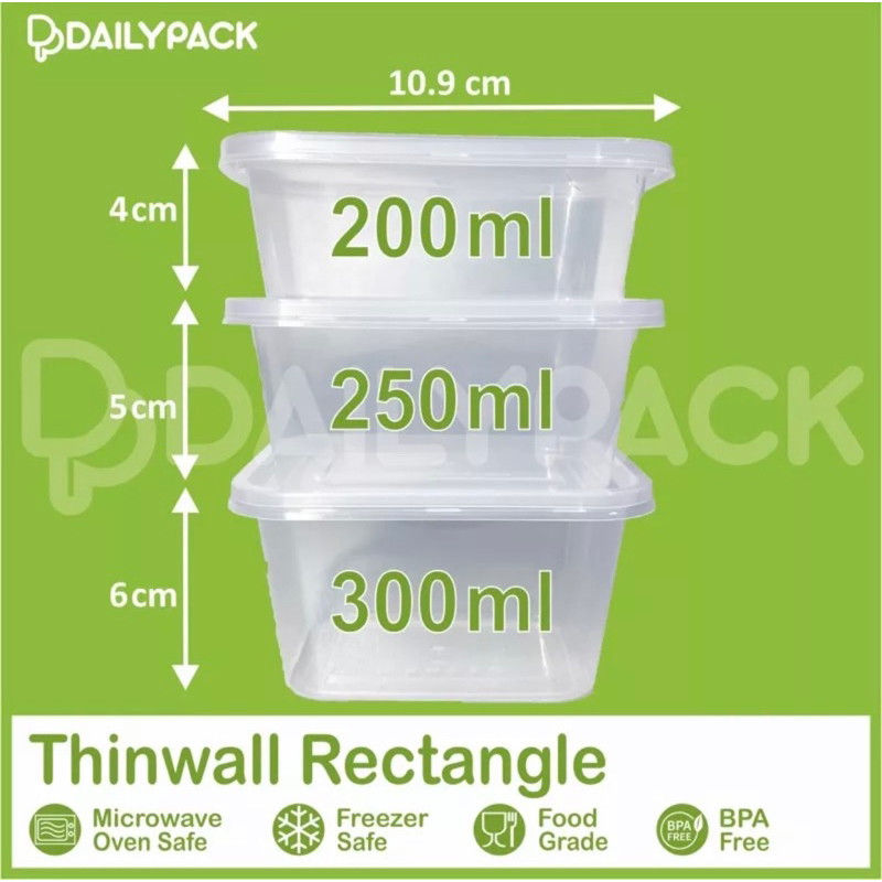 Jual Thinwall Rectangle Persegi Panjang Food Container Kotak