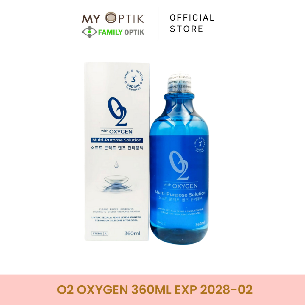 Jual O2 Oxygen 360ml Multi Purpose Solution Air Softlens | Shopee Indonesia