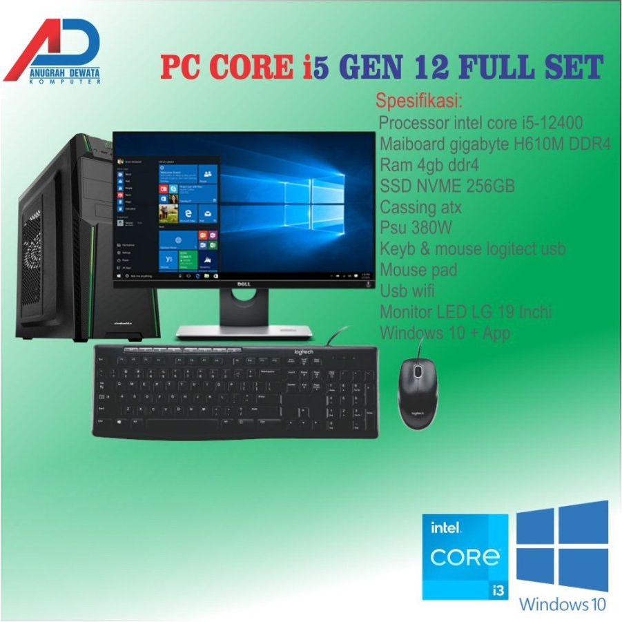 Jual KOMPUTER/CPU INTEL CORE i5 GEN 12 FULL SET | Shopee Indonesia