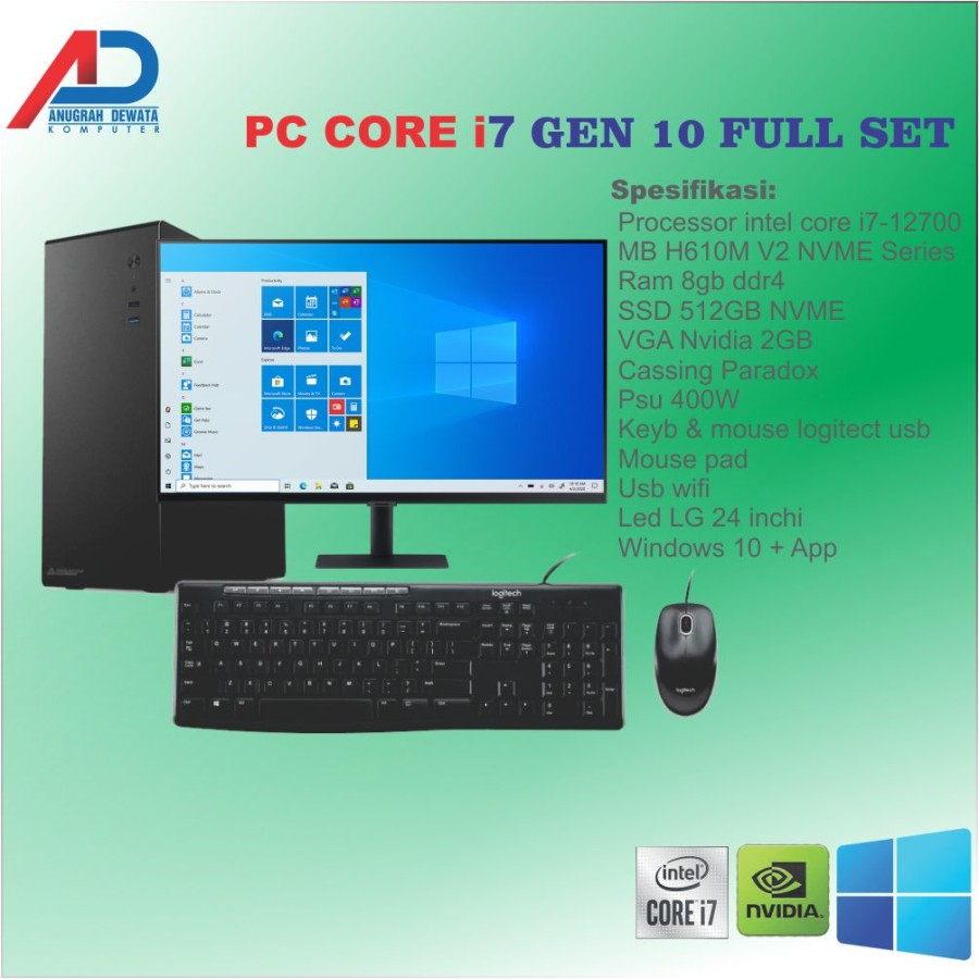 Jual PC RAKITAN/CPU RAKITAN INTEL CORE i7 GEN 10 FULL SET | Shopee Indonesia