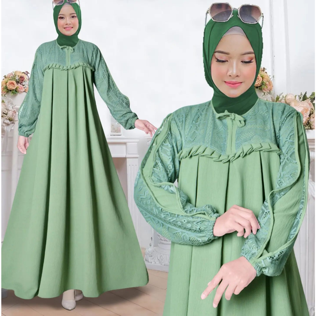 Jual Gamis Crinkle Murah /Fashion Muslim Pakaian Muslimah Wanita Gamis ...