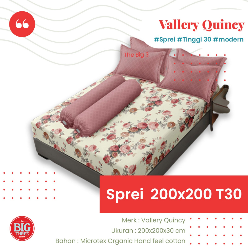Jual Sprei 200x200 Tinggi 30 QUINCY VALLERY warna Beryl Parker Vega ...